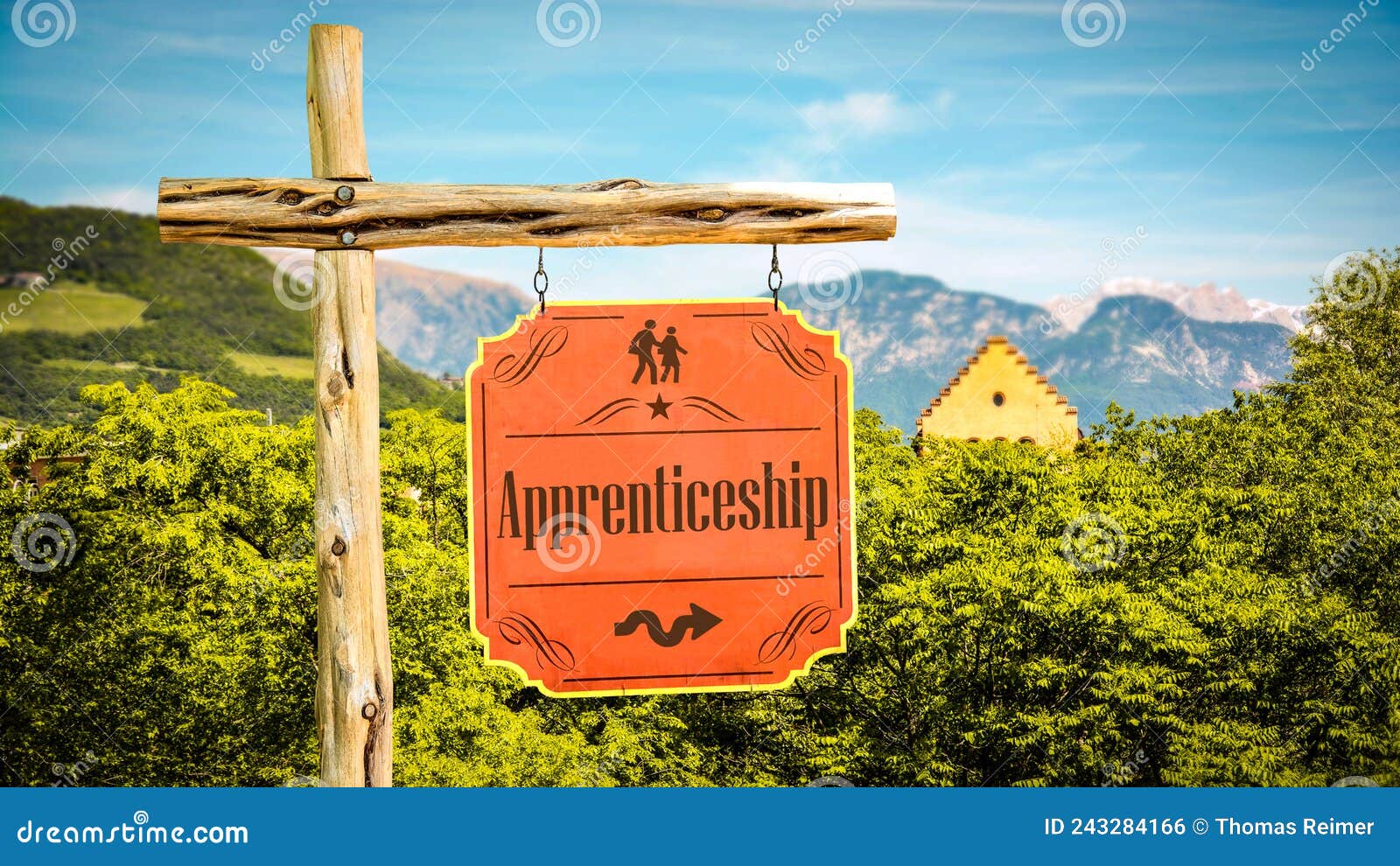 Street Sign To Apprenticeship Stock Photo - Image of company ...