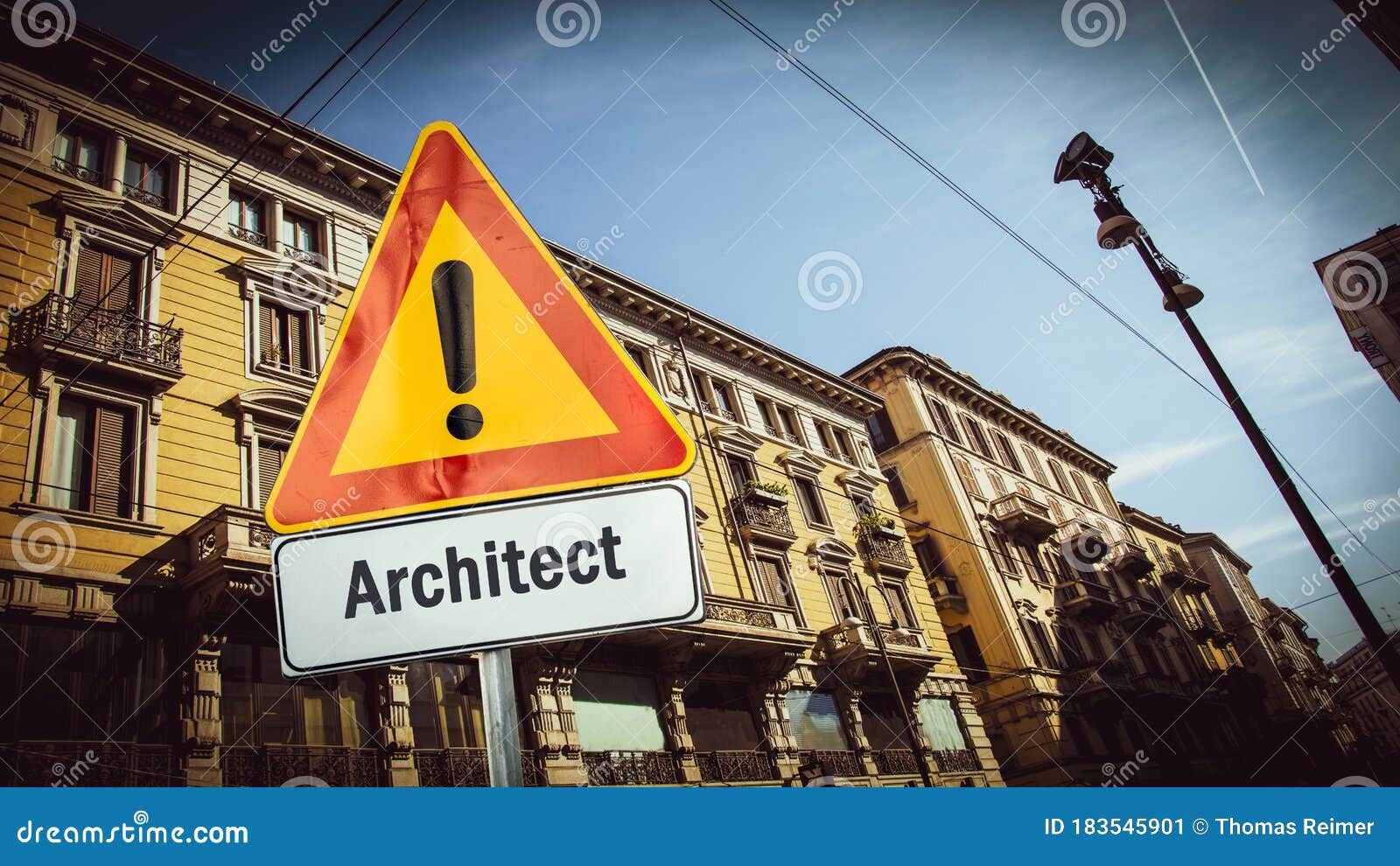 Street Sign to Architect stock illustration. Illustration of statics ...