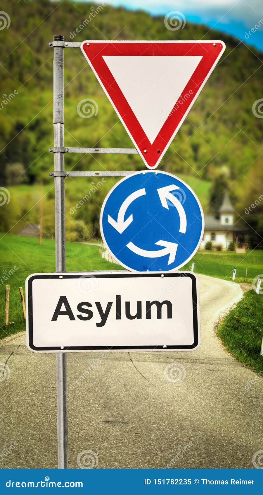 Street Sign to Asylum stock image. Image of escape, rights - 151782235