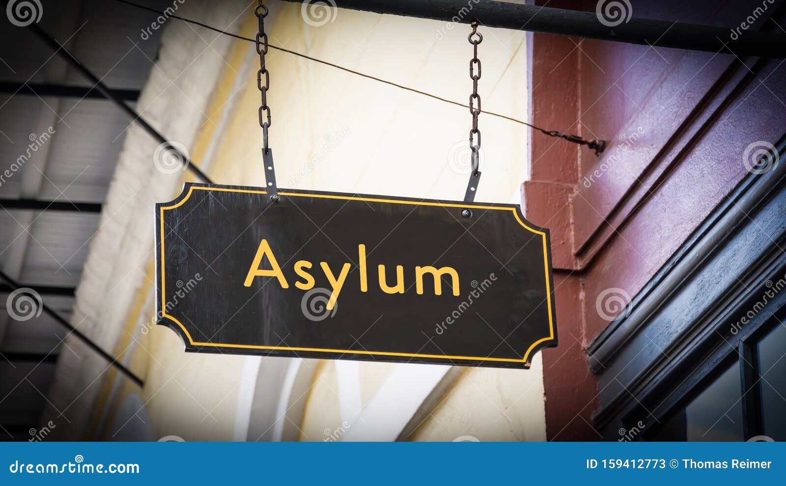 Street Sign to Asylum stock image. Image of direction - 159412773