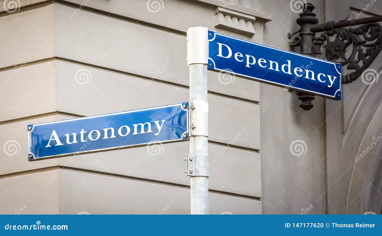 Street Sign To Autonomy Versus Dependency Stock Photo - Image of ...