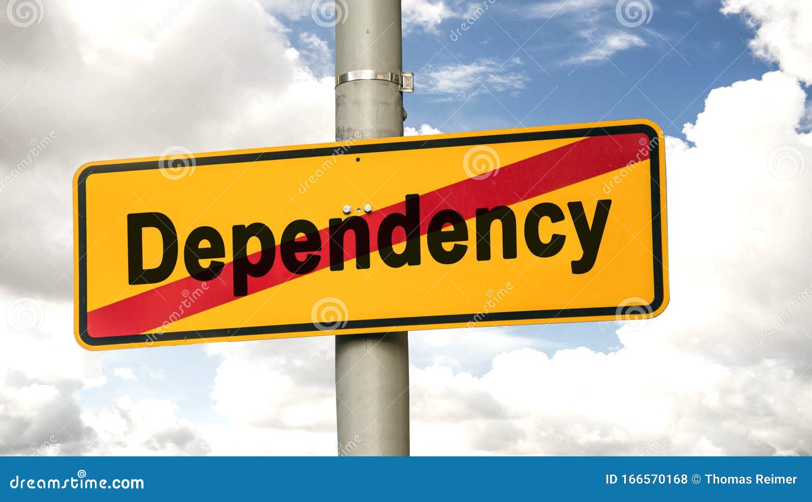 Street Sign To Autonomy Versus Dependency Stock Photo - Image of sign ...