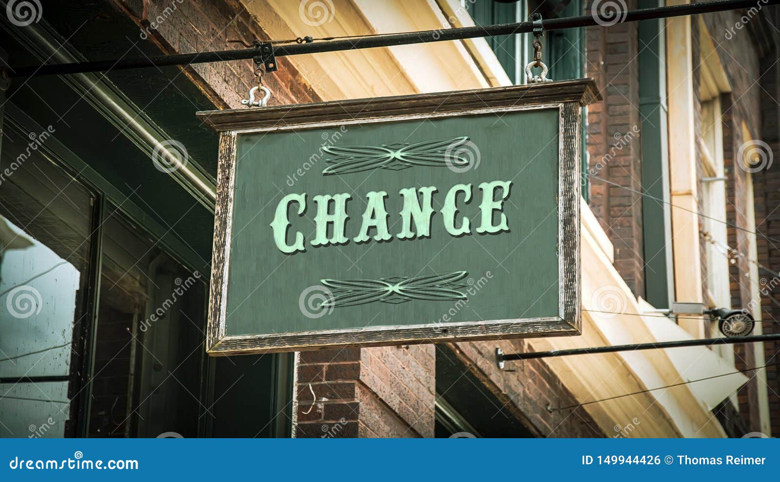 Street Sign to Chance stock photo. Image of possibilities - 149944426
