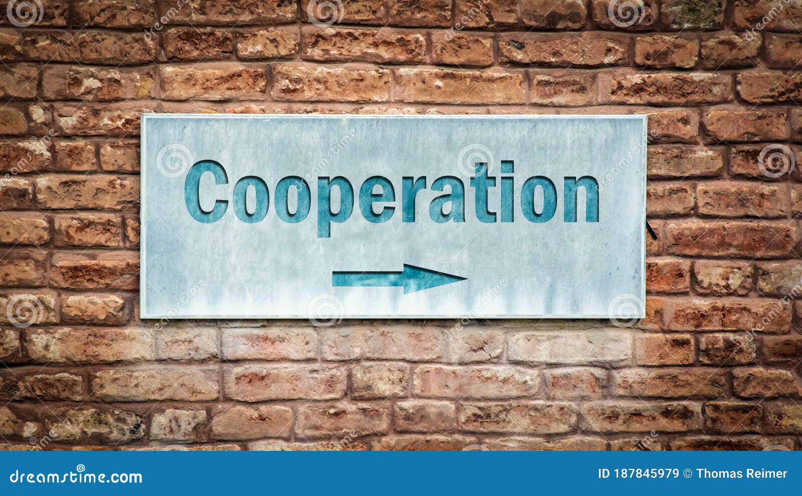 Street Sign to Cooperation stock image. Image of competition - 187845979