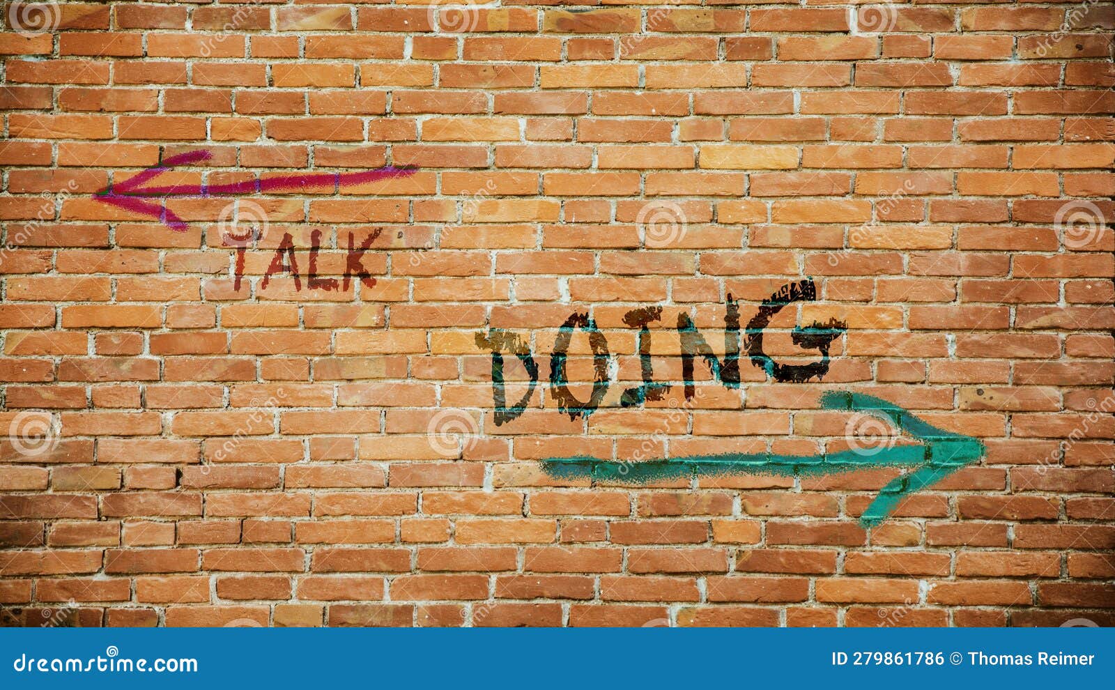 Street Sign To Doing Versus Talk Stock Photo - Image of maker, practice ...