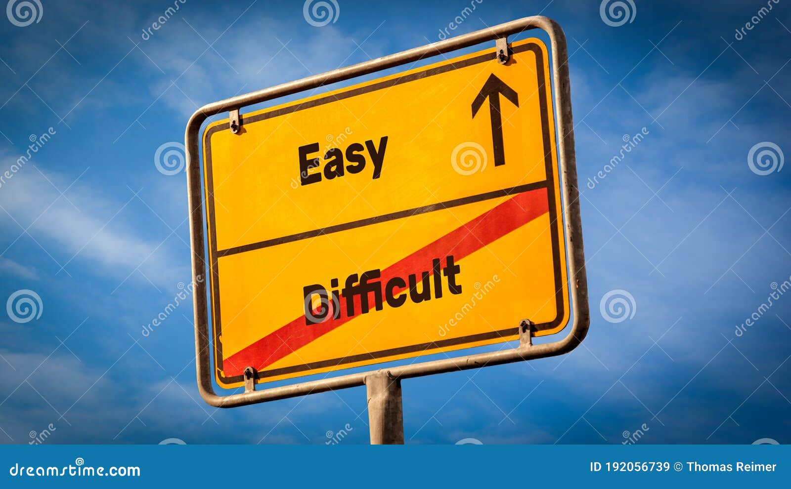Street Sign To Easy Versus Difficult Stock Image - Image of choice ...