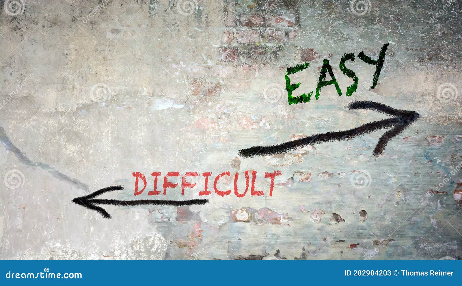 Street Sign To Easy Versus Difficult Stock Image - Image of decision ...