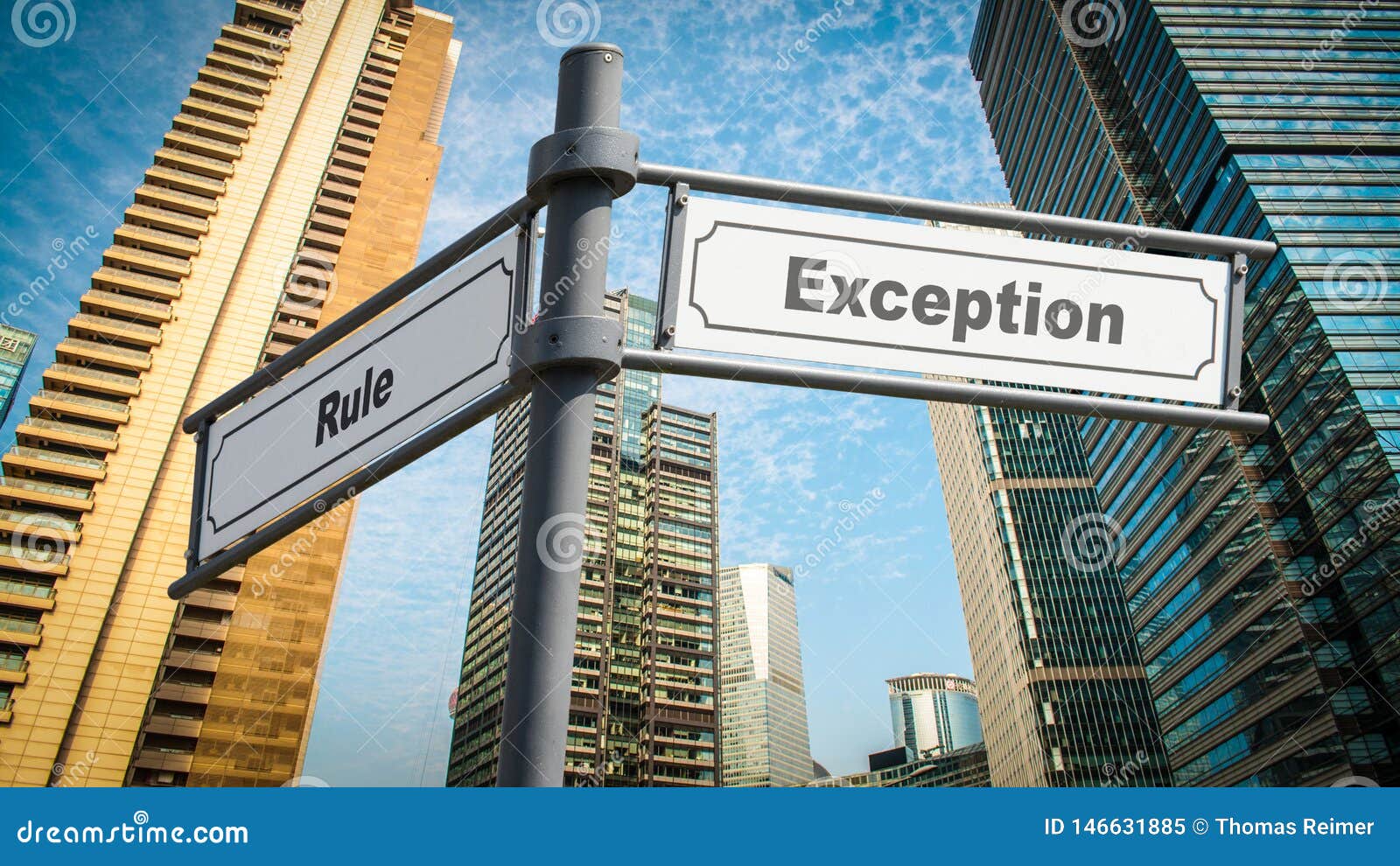 Street Sign To Exception Versus Rule Stock Illustration - Illustration ...