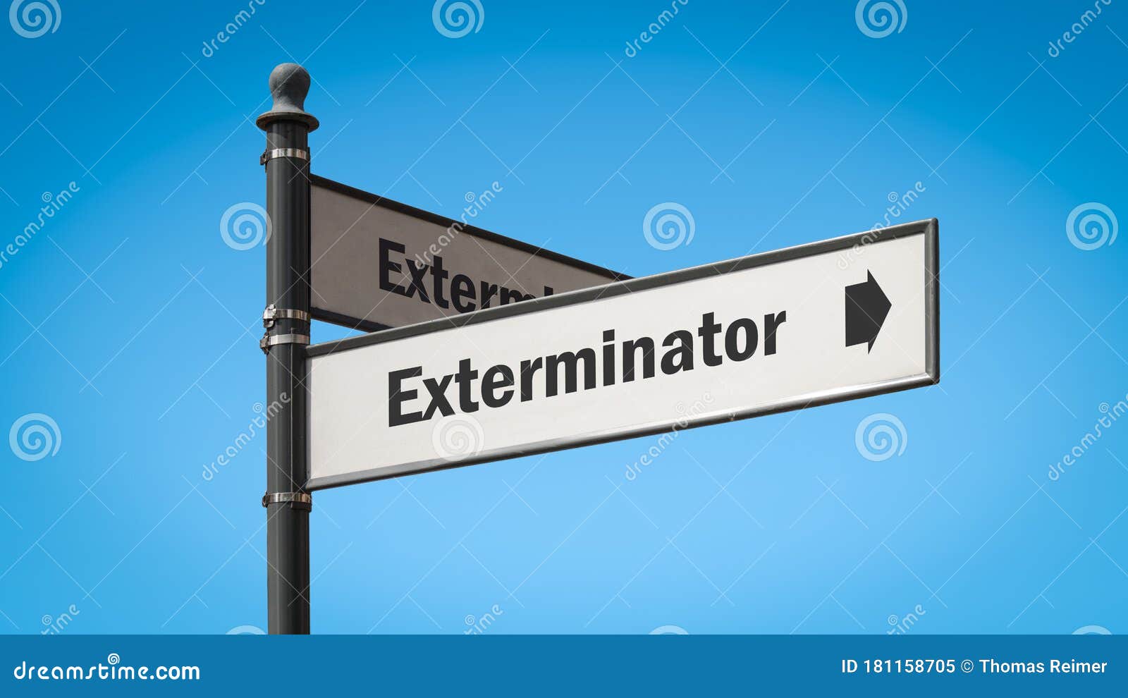 Street Sign To Exterminator Stock Image - Image of insect, ticks: 181158705