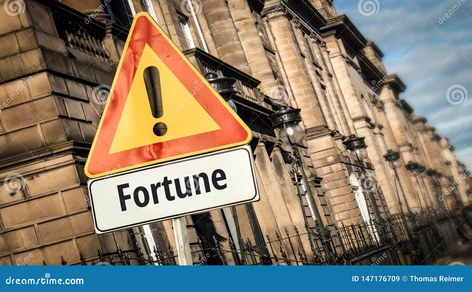 Street Sign to Fortune stock image. Image of shield - 147176709