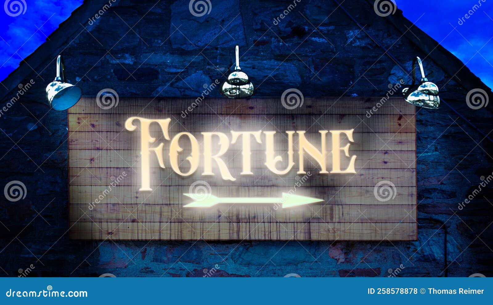 Street Sign to Fortune stock photo. Image of direction - 258578878