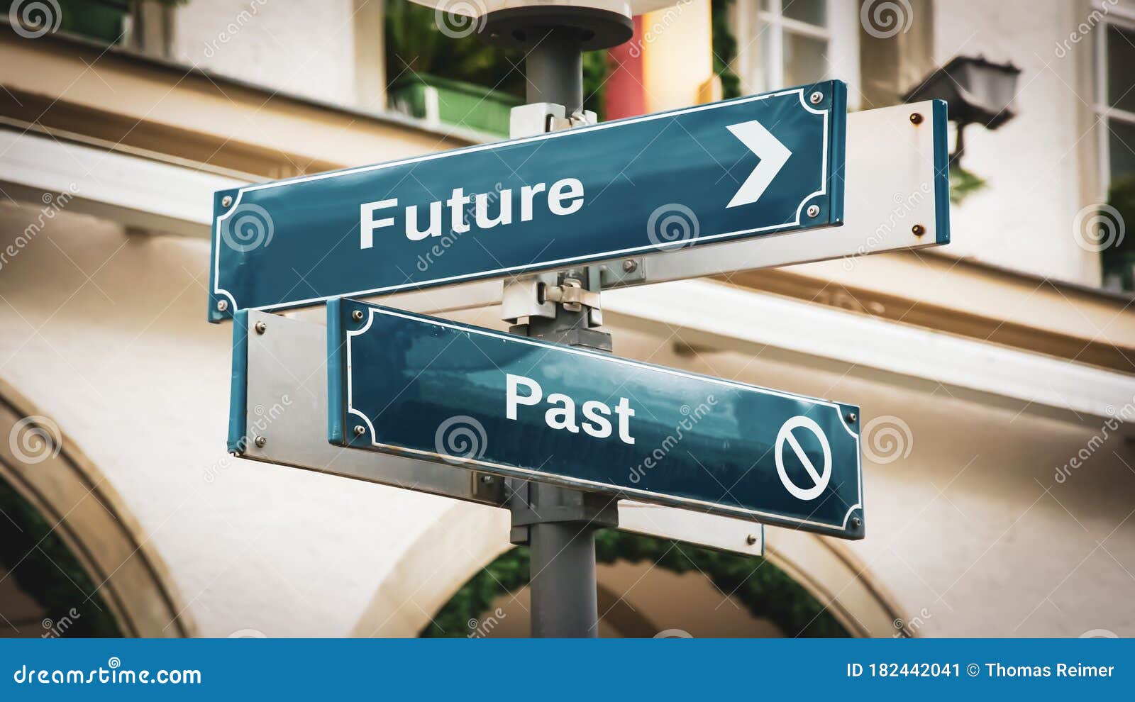 Street Sign To Future Versus Past Stock Image - Image of renewal ...