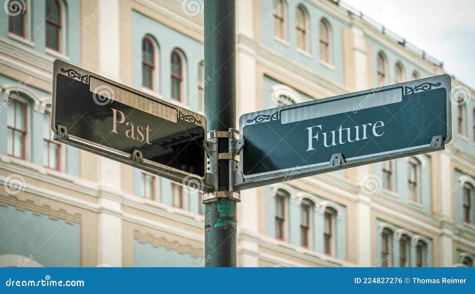 Street Sign To Future Versus Past Stock Photo - Image of reform, sign ...