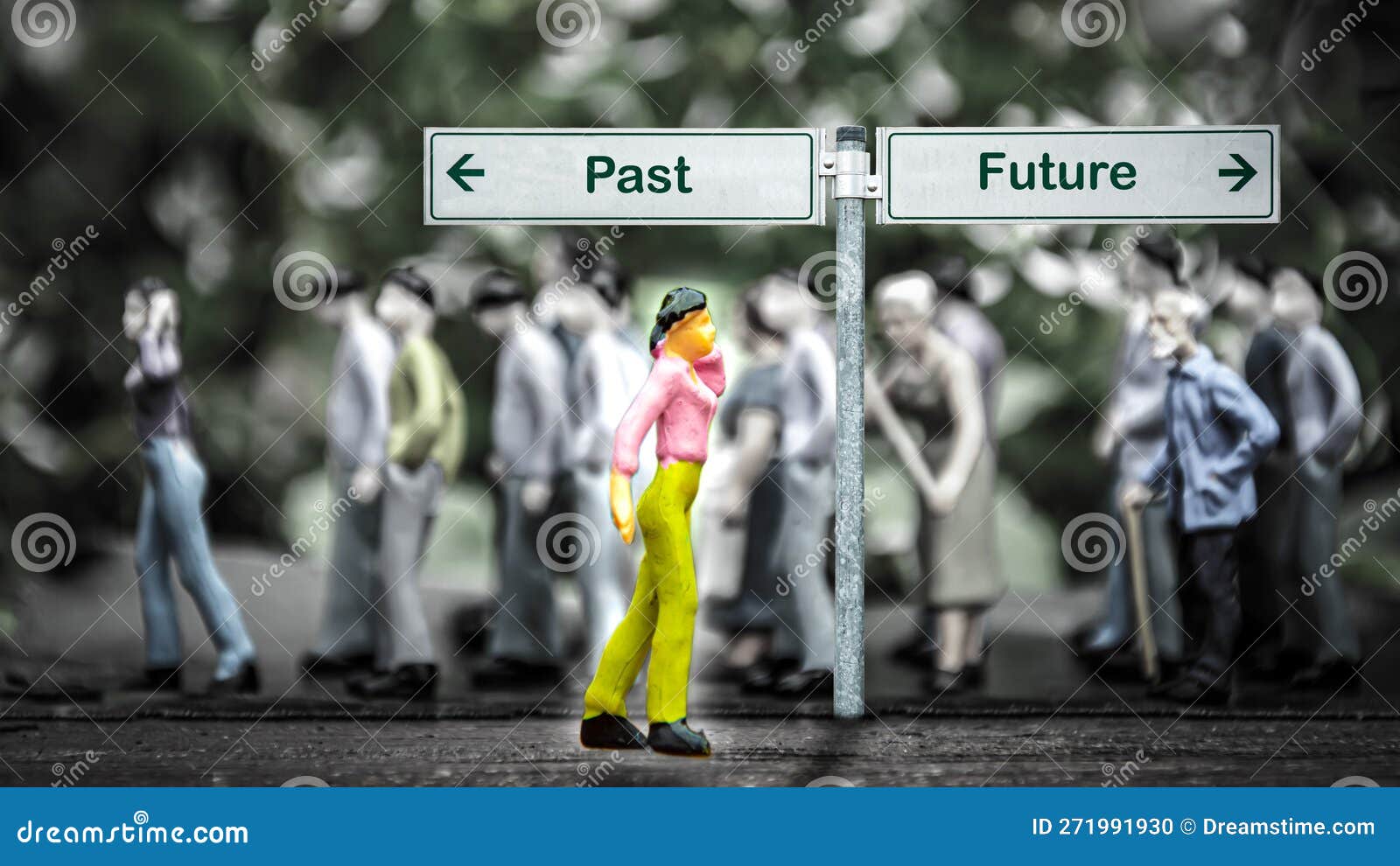 Street Sign To Future Versus Past Stock Illustration - Illustration of ...