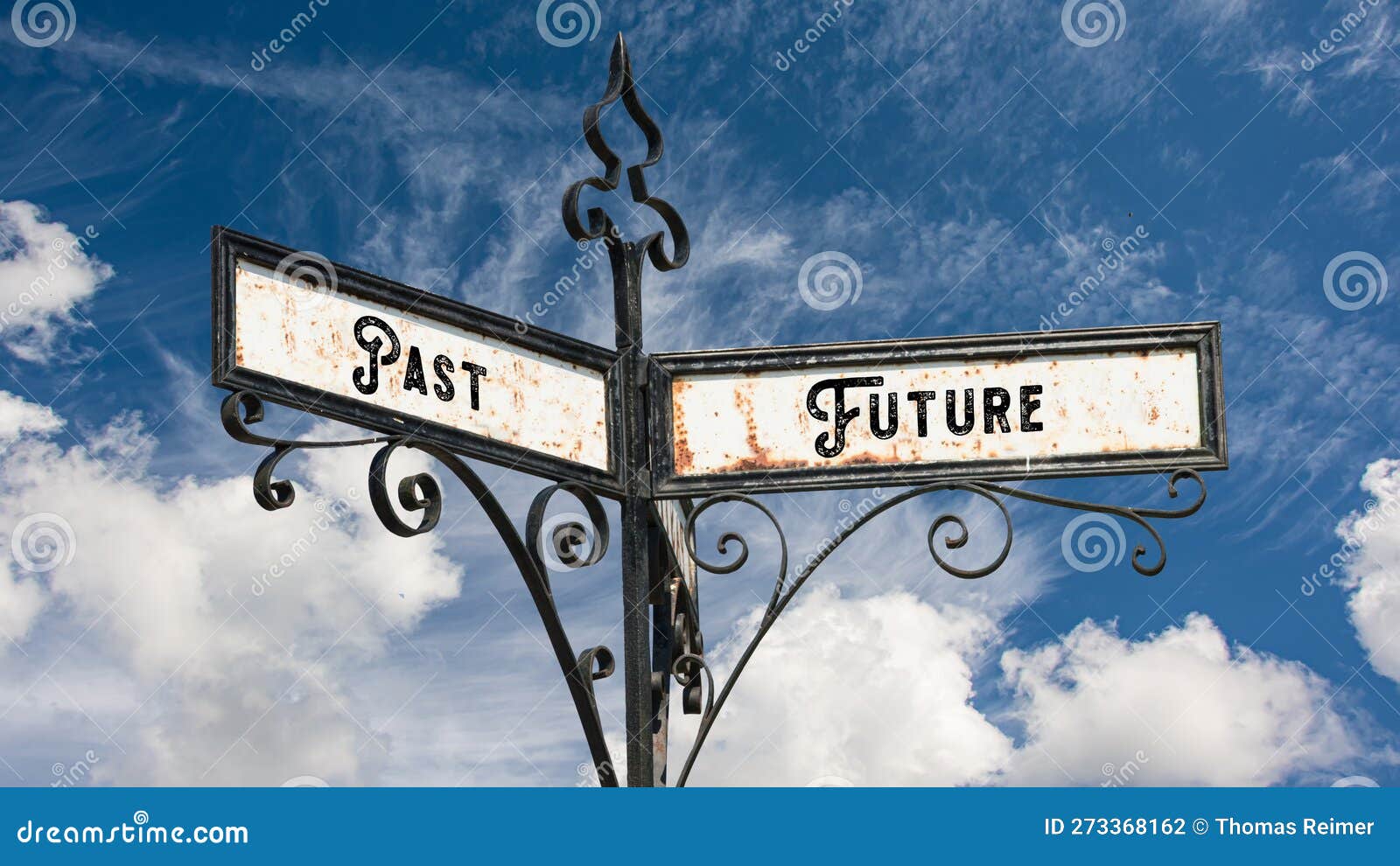 Street Sign To Future Versus Past Stock Illustration - Illustration of ...