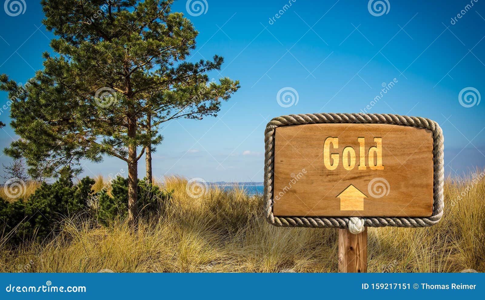 Street Sign to Gold stock image. Image of signpost, shield - 159217151