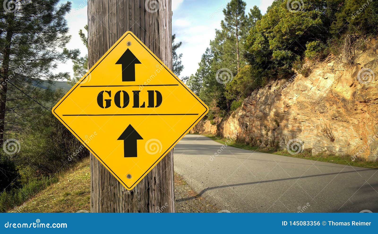 Street Sign to Gold stock illustration. Illustration of direction ...