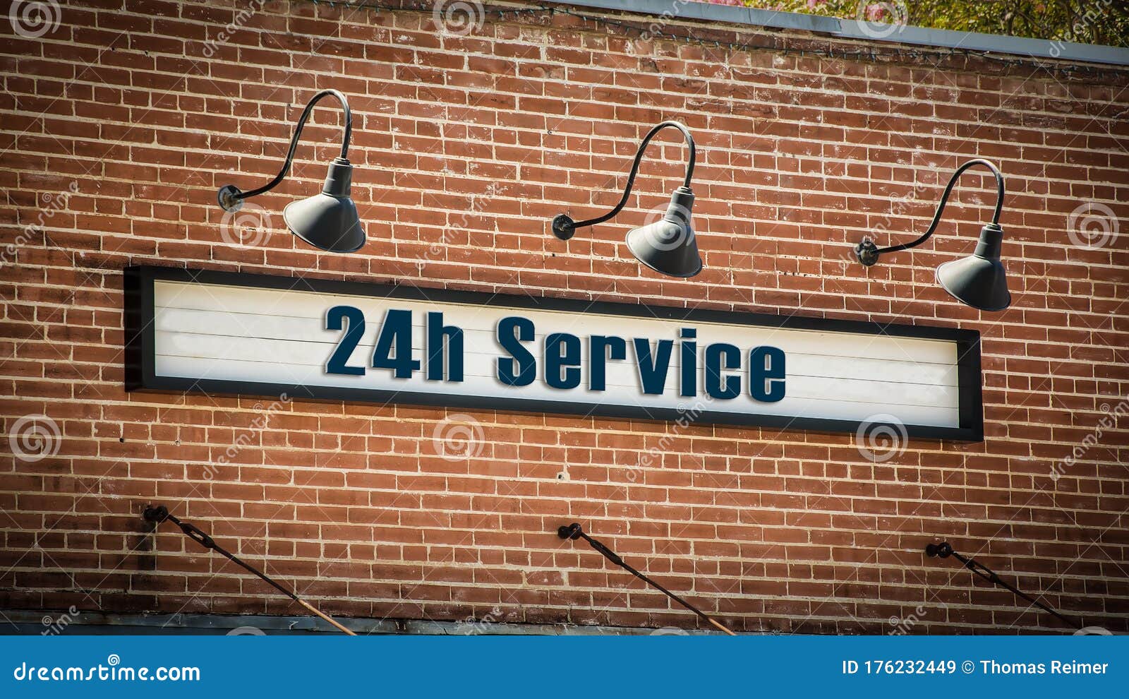 Street Sign to 24h Service stock image. Image of signpost - 176232449