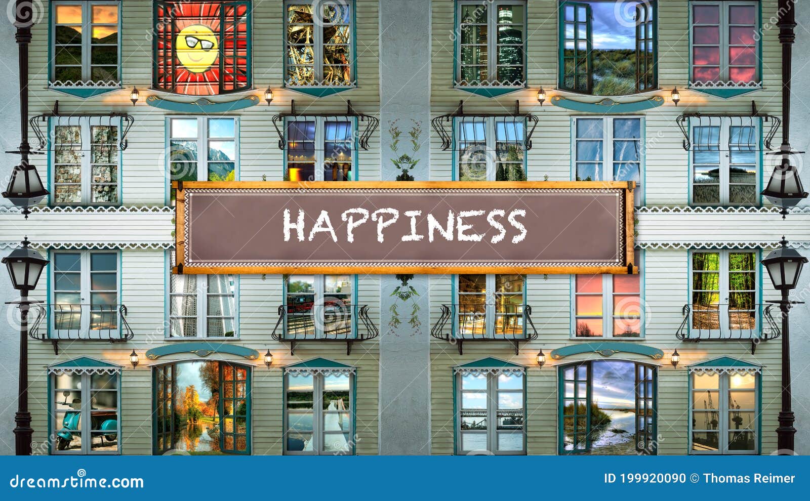 Street Sign to Happiness stock photo. Image of positive - 199920090