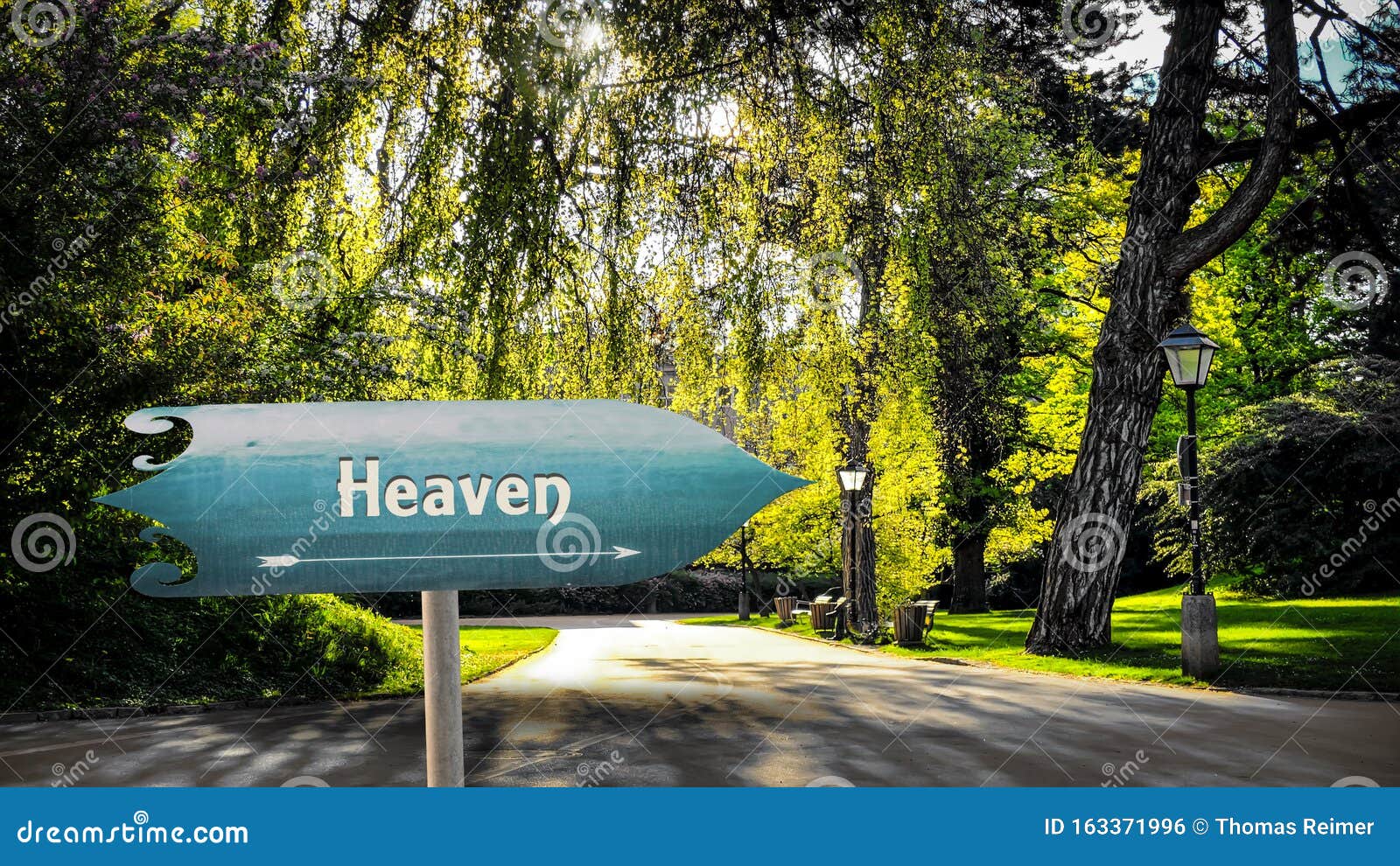 Street Sign to Heaven stock photo. Image of devil, signpost - 163371996