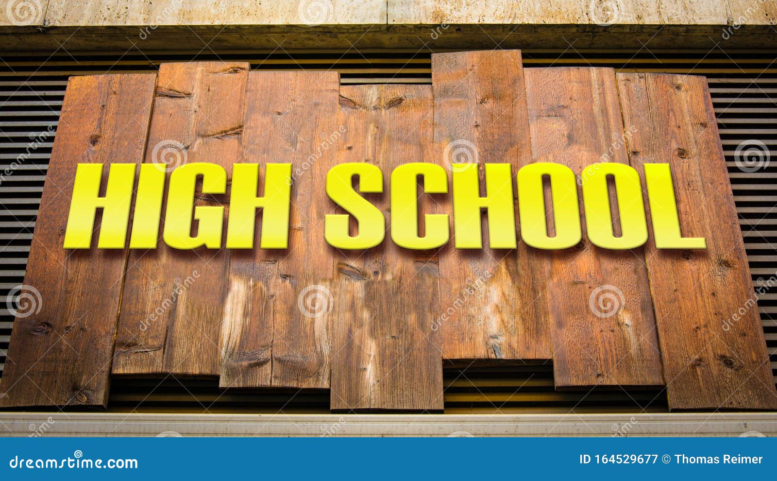 Street Sign to High School stock image. Image of certificate - 164529677
