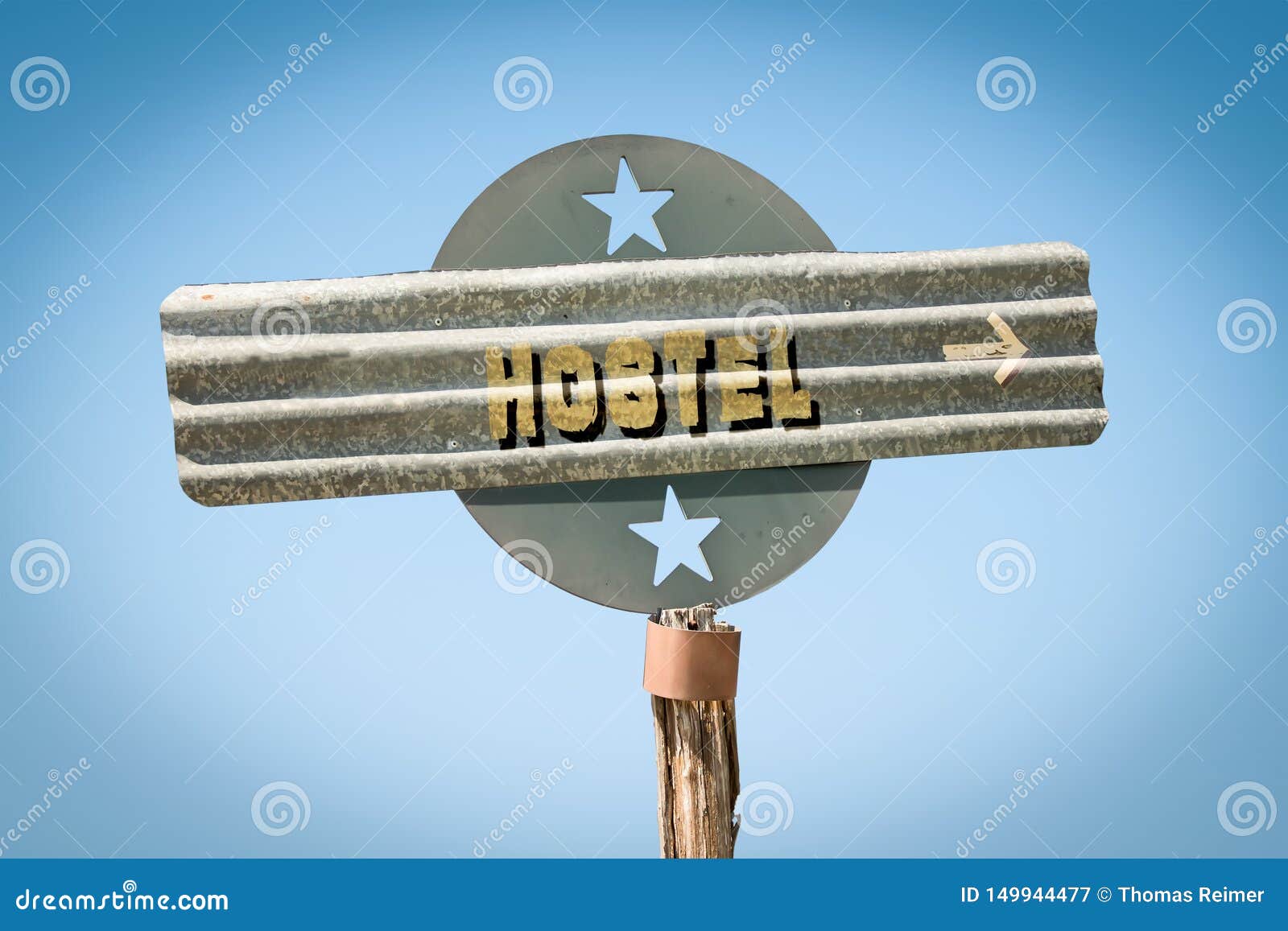 Street Sign to Hostel stock image. Image of hostels - 149944477