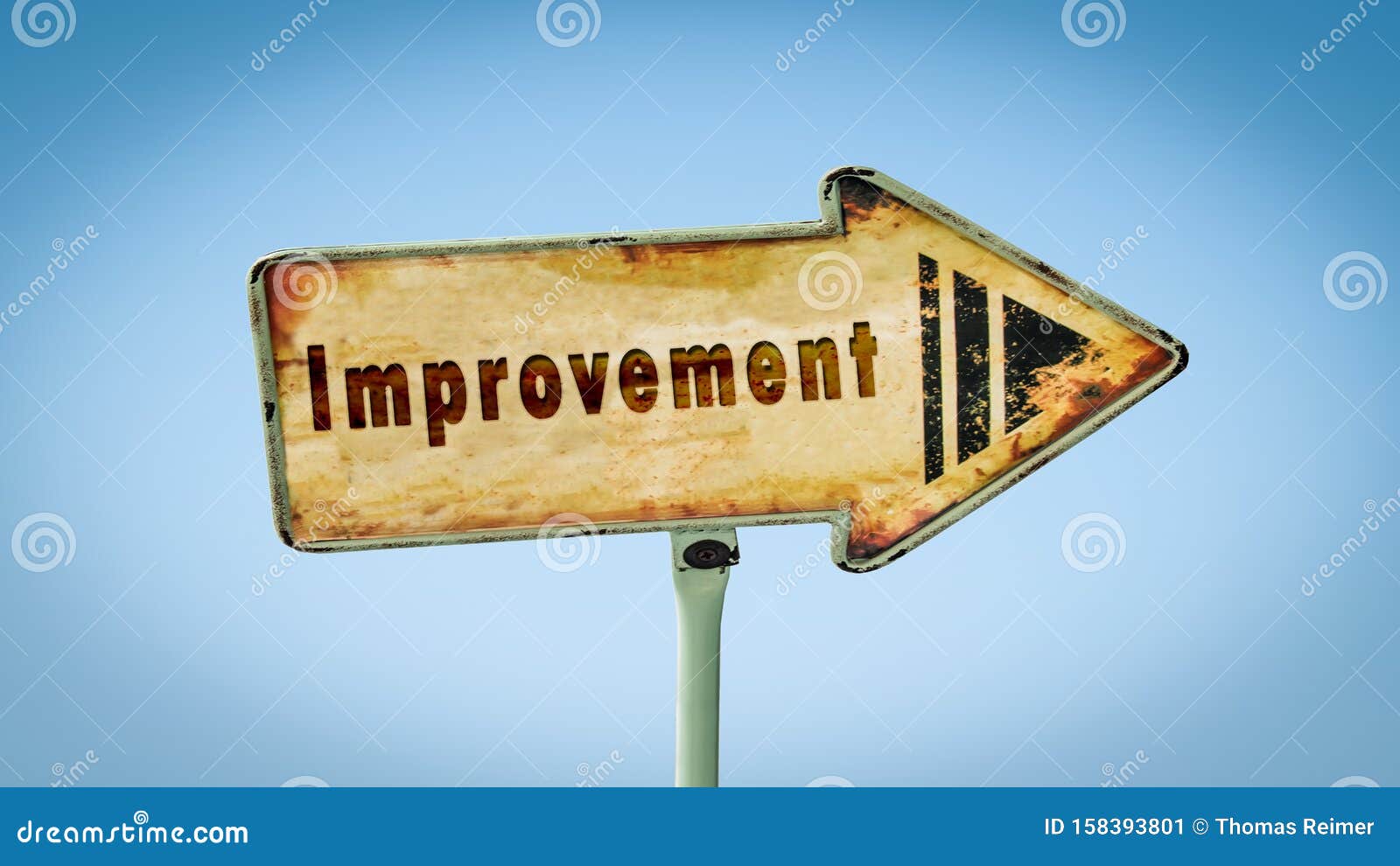 Street Sign to Improvement stock image. Image of road - 158393801