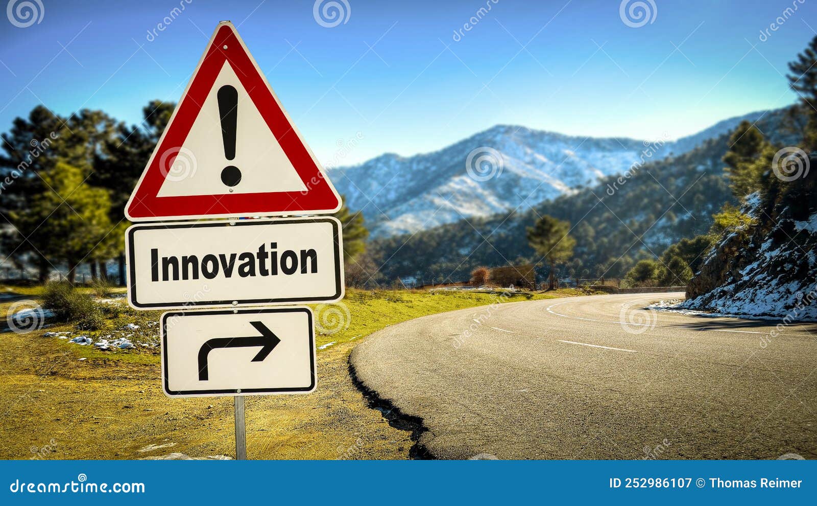 Street Sign to Innovation stock image. Image of road - 252986107