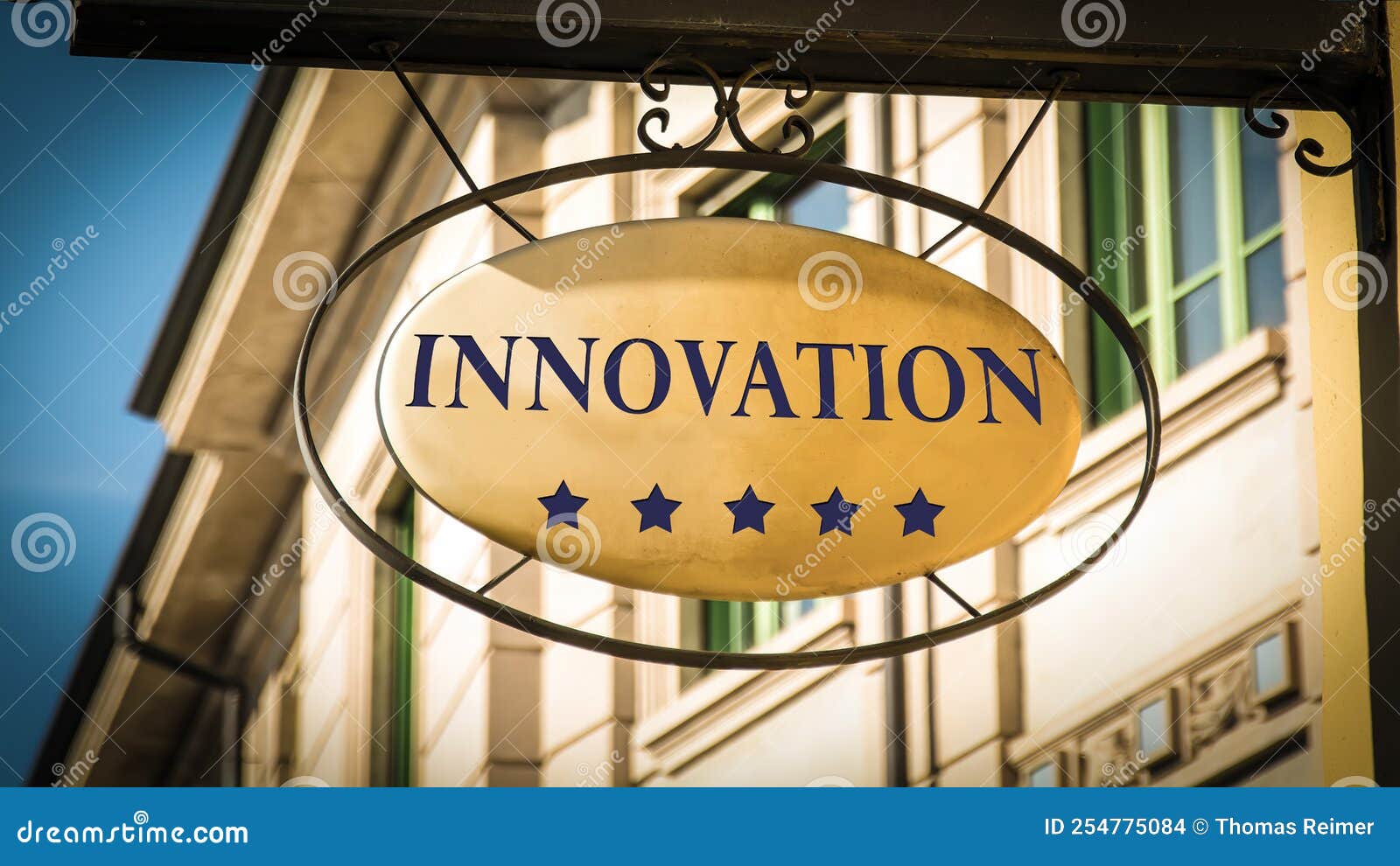 Street Sign to Innovation stock photo. Image of inflexible - 254775084