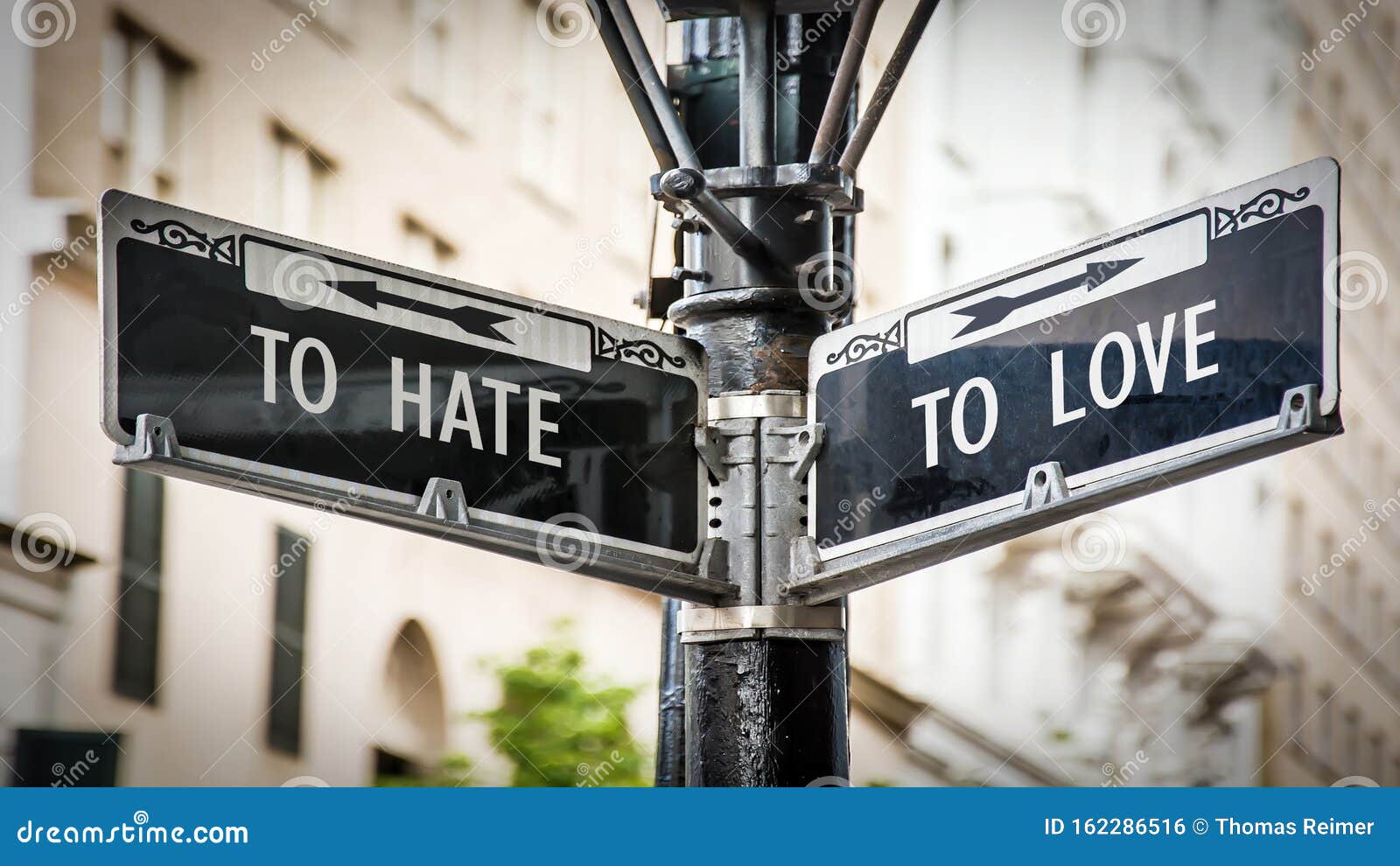 Street Sign TO LOVE Versus TO HATE Stock Photo - Image of direction ...