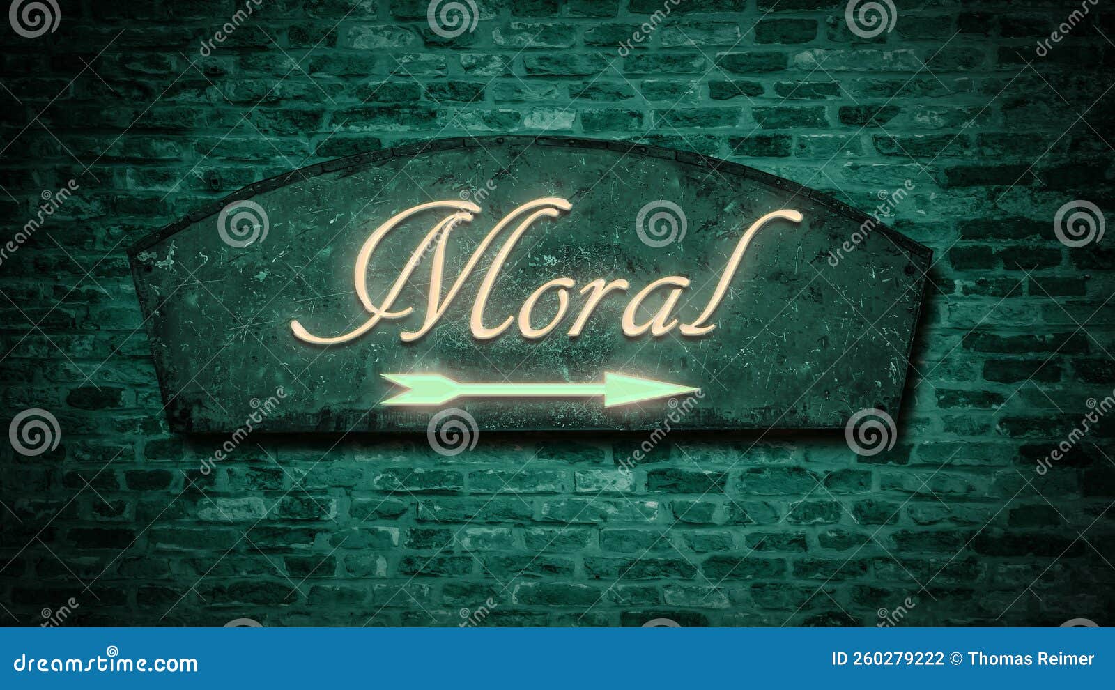 Street Sign to Moral stock illustration. Illustration of traits - 260279222