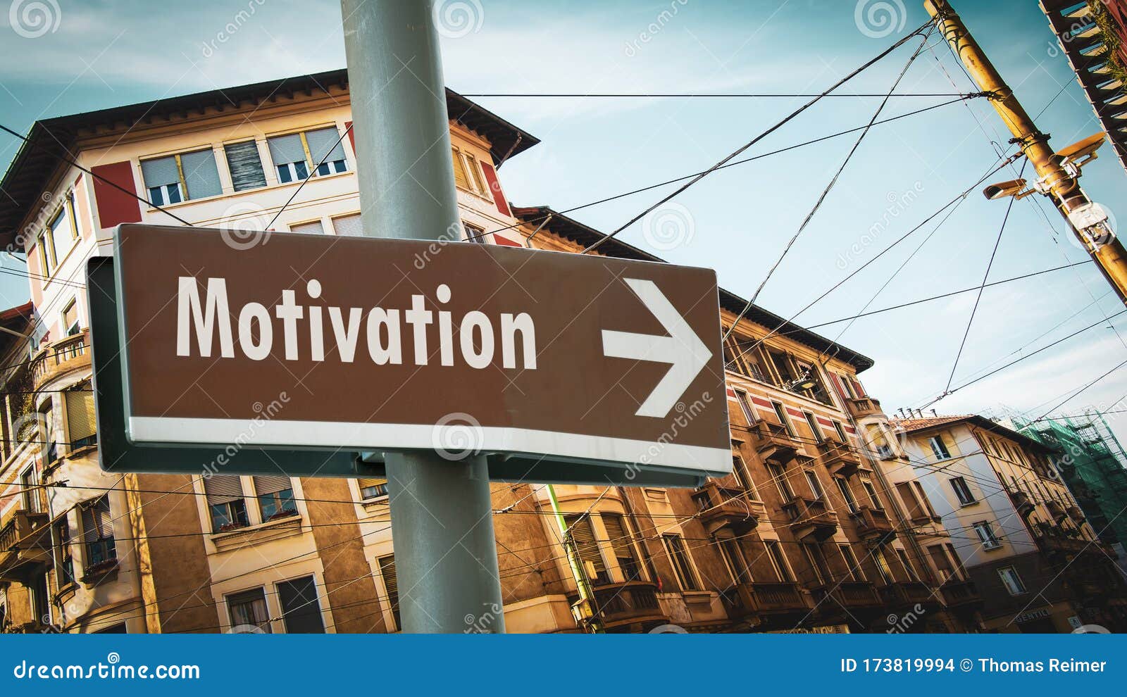Street Sign to Motivation stock photo. Image of shield - 173819994