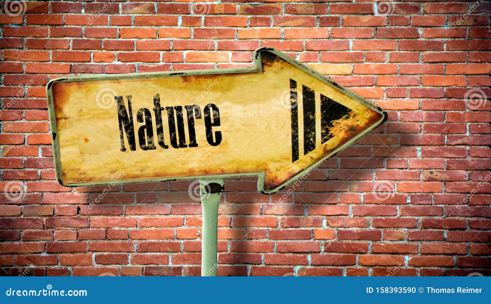 Street Sign to Nature stock photo. Image of recreation - 158393590