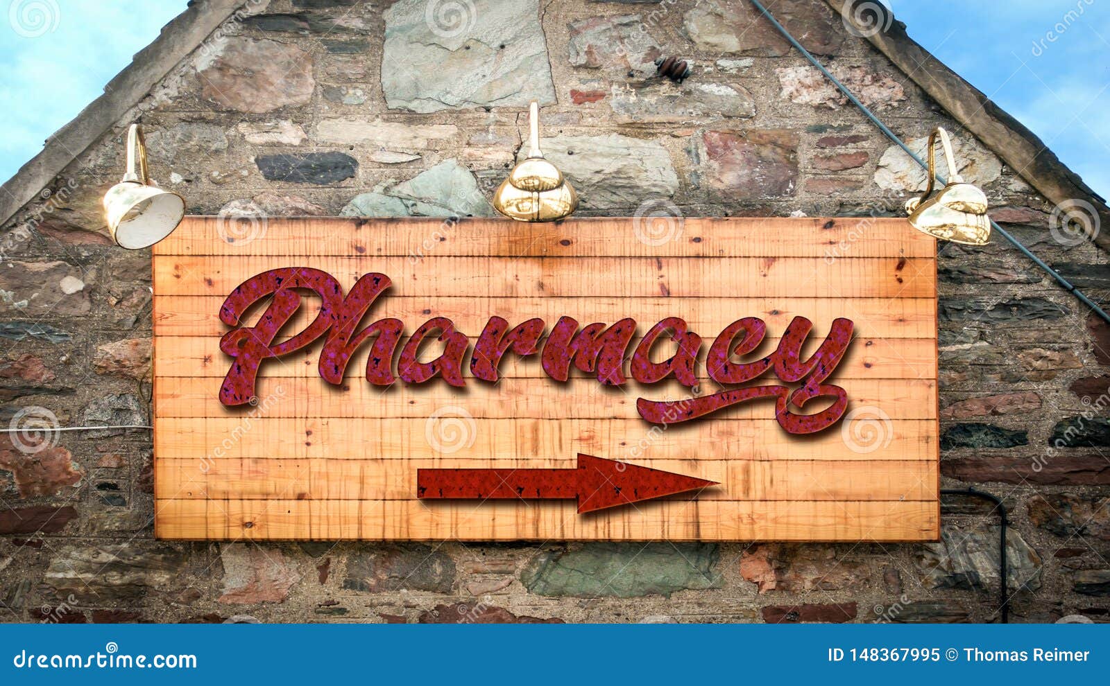 Street Sign to Pharmacy stock image. Image of pharmaceutical - 148367995