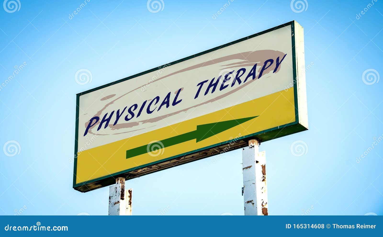 Street Sign To Physical Therapy Stock Photo - Image of sign, treatment ...
