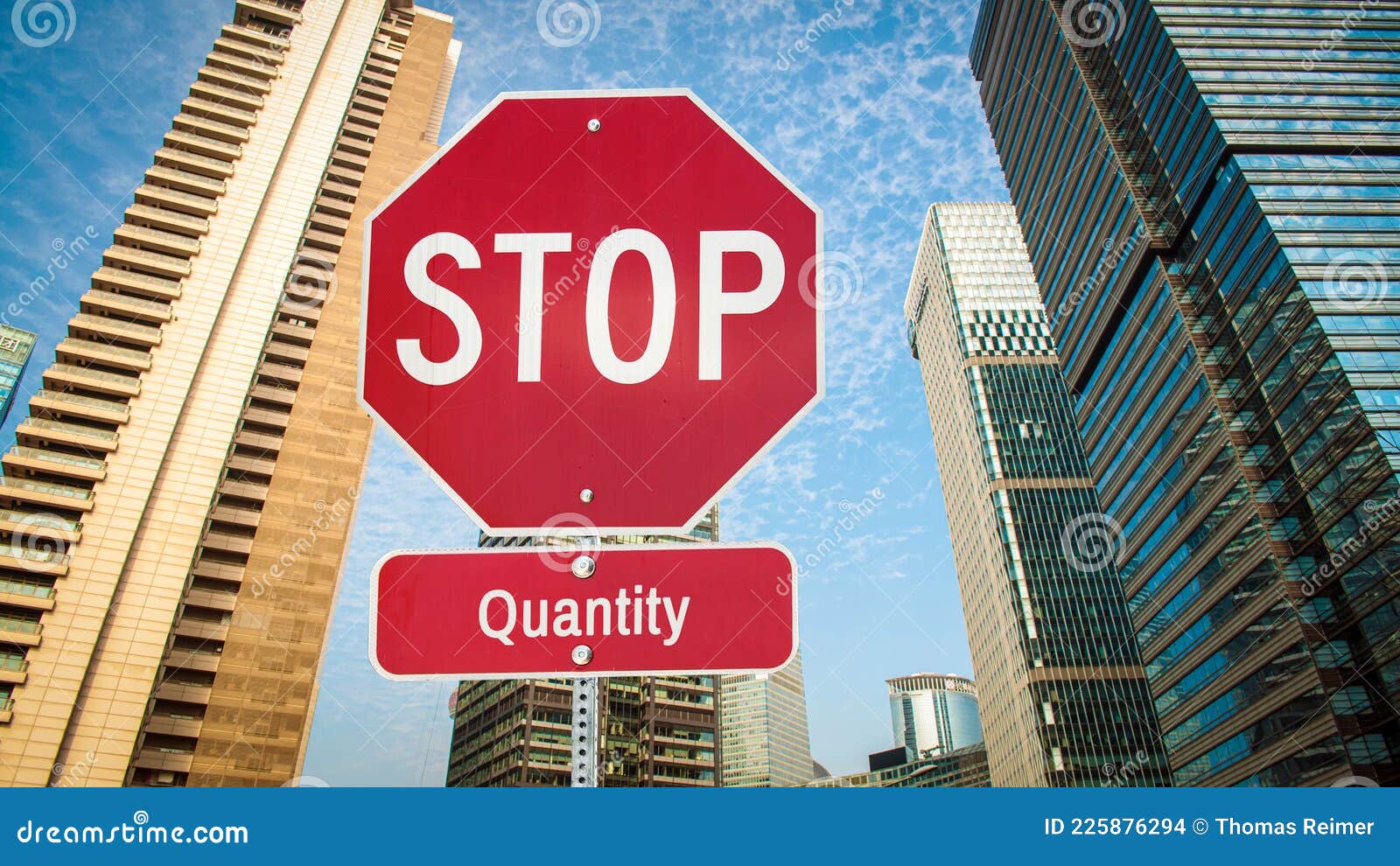Street Sign To Quality Versus Quantity Stock Photo - Image of good ...