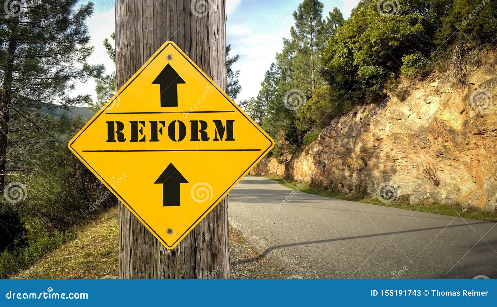 Street Sign to Reform stock image. Image of renewal - 155191743