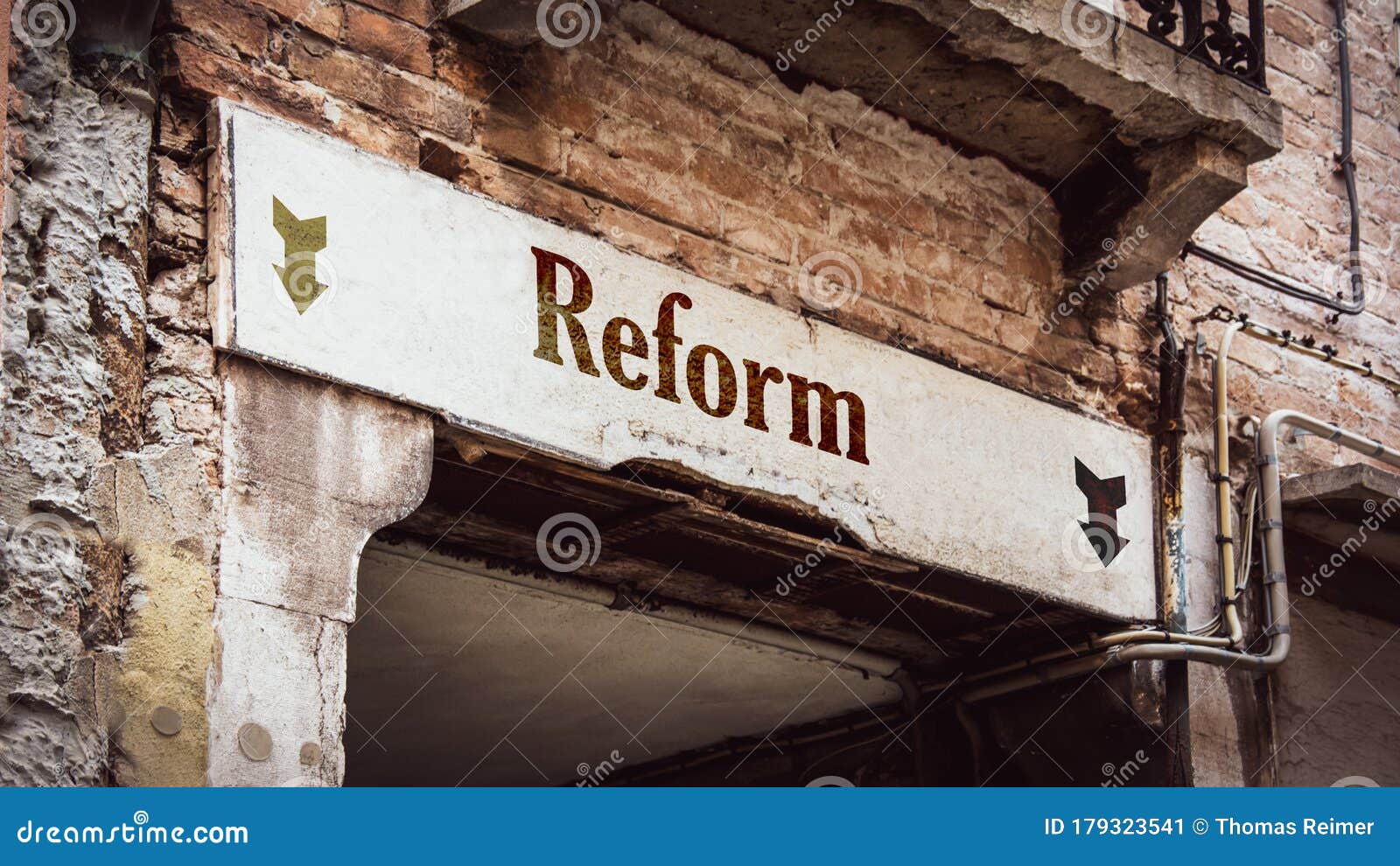 Street Sign to Reform stock image. Image of stagnation - 179323541