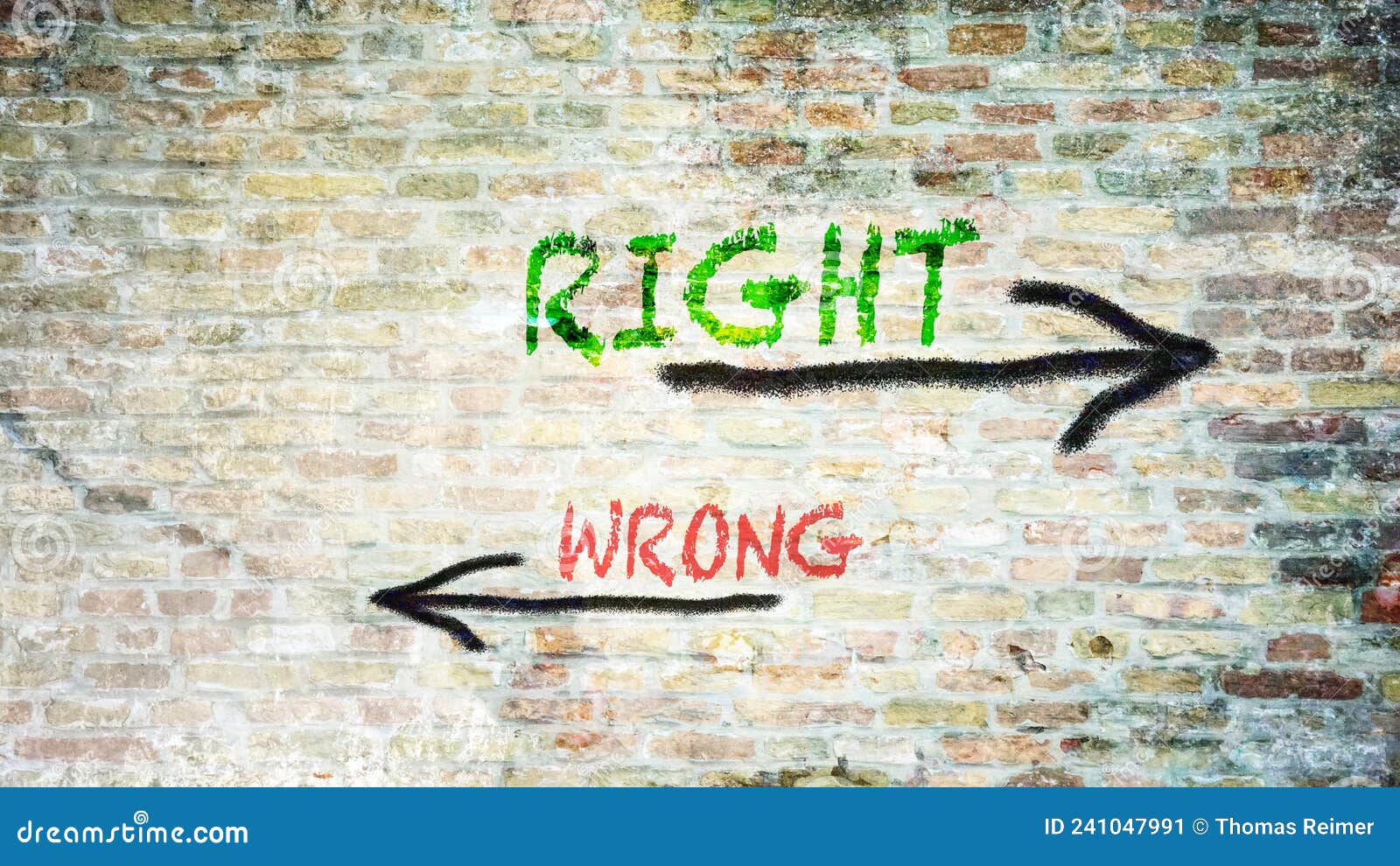 Street Sign To Right Versus Wrong Stock Illustration - Illustration of ...