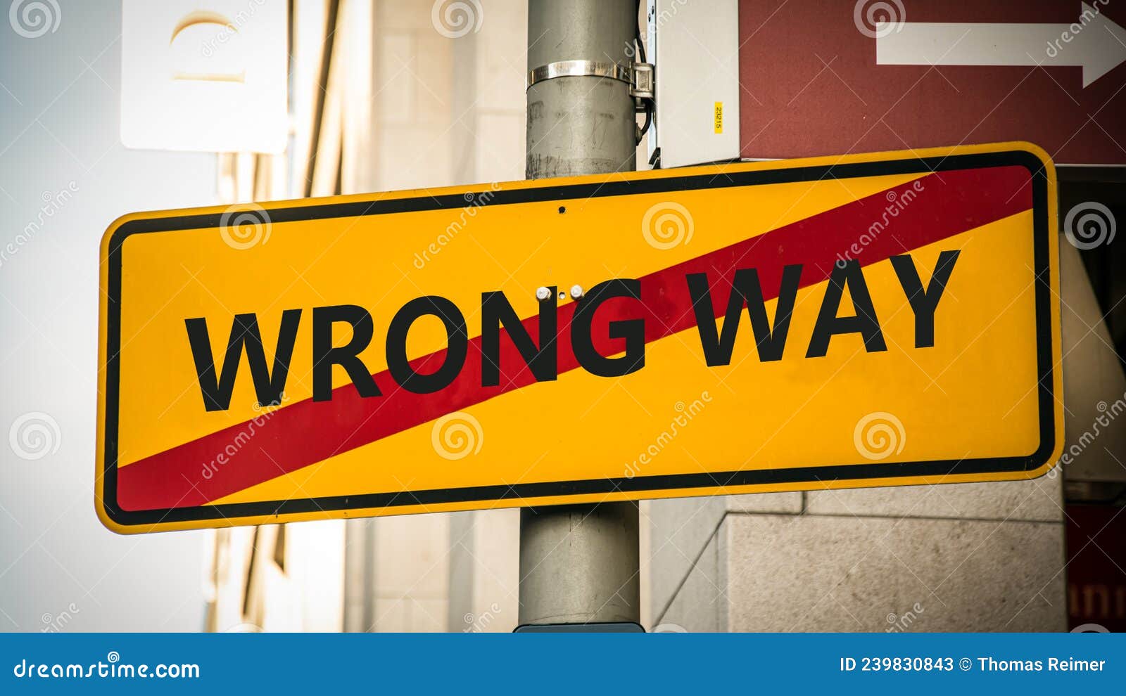 Street Sign To RIGHT WAY Versus WRONG WAY Stock Image - Image of true ...