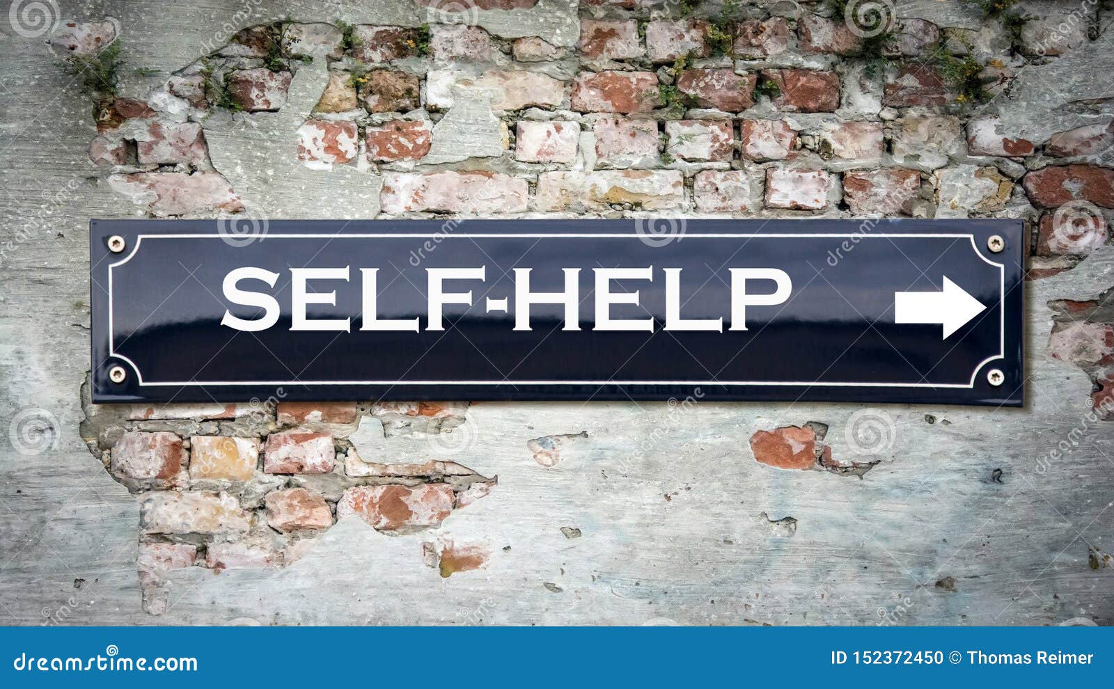 Street Sign to Self-Help stock photo. Image of motivation - 152372450