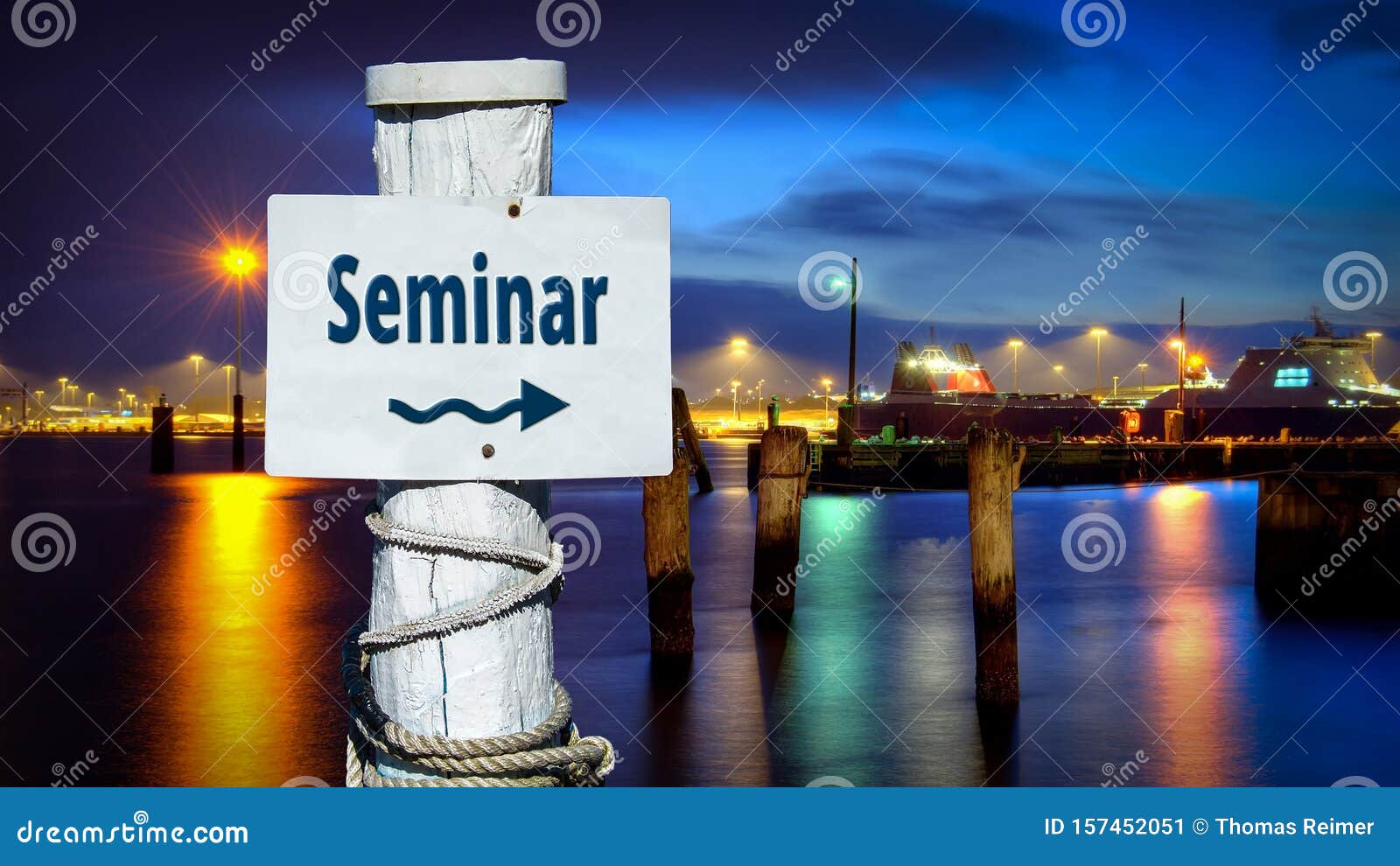 Street Sign to Seminar stock image. Image of study, education - 157452051