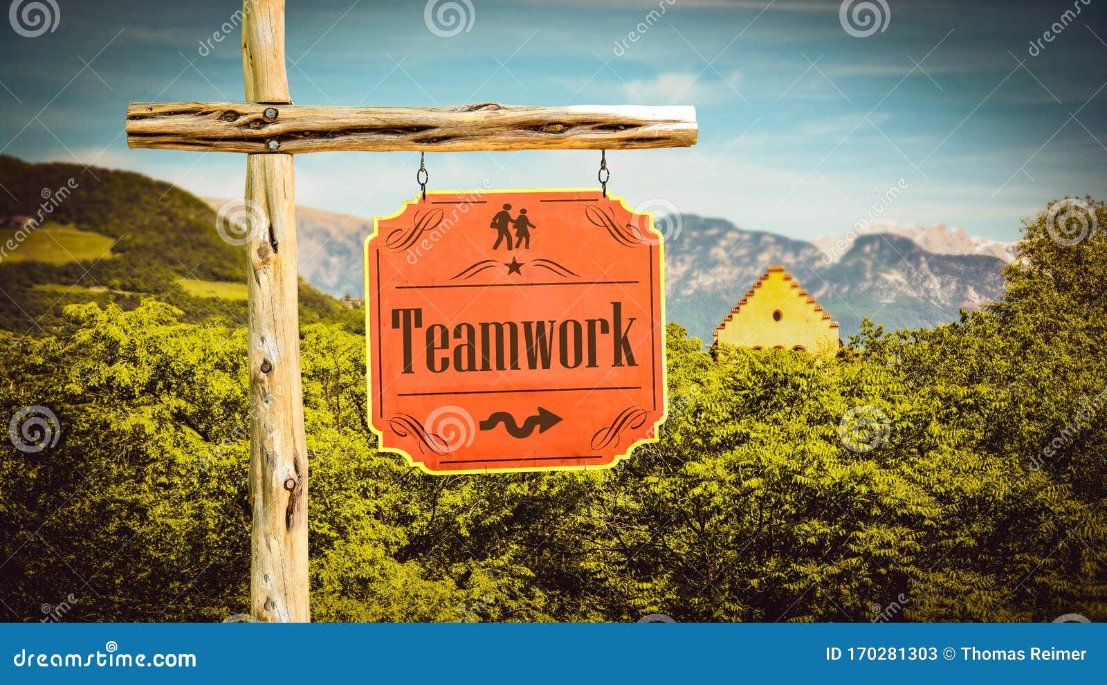 Street Sign to Teamwork stock image. Image of colleagues - 170281303