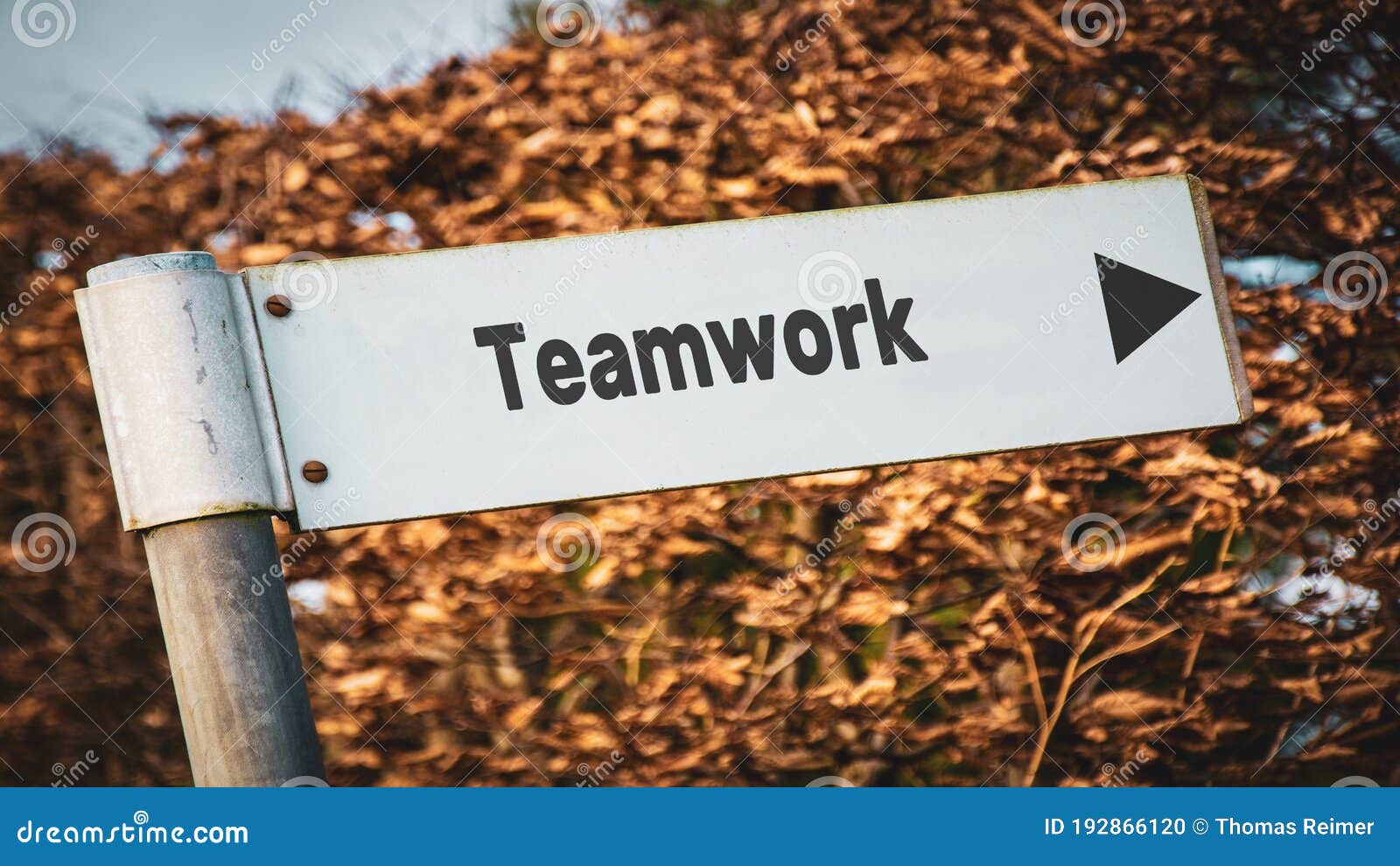 Street Sign to Teamwork stock photo. Image of blackening - 192866120