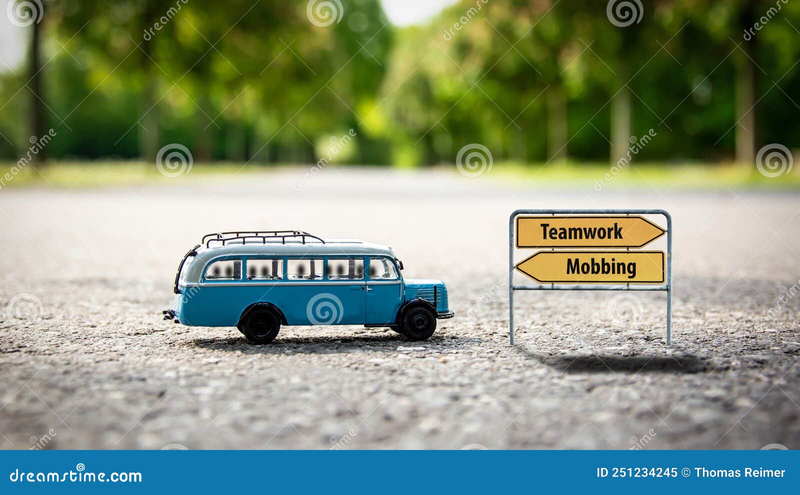 Street Sign To Teamwork Versus Mobbing Stock Image - Image of ...