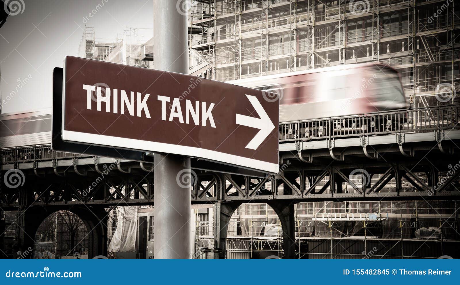 Street Sign to Think Tank stock image. Image of innovative - 155482845