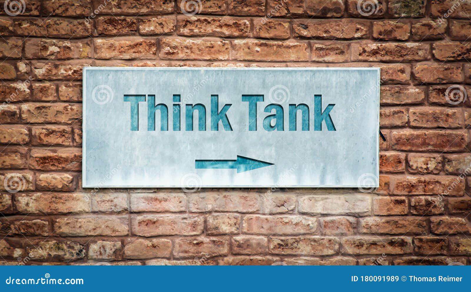 Street Sign to Think Tank stock image. Image of advertising - 180091989