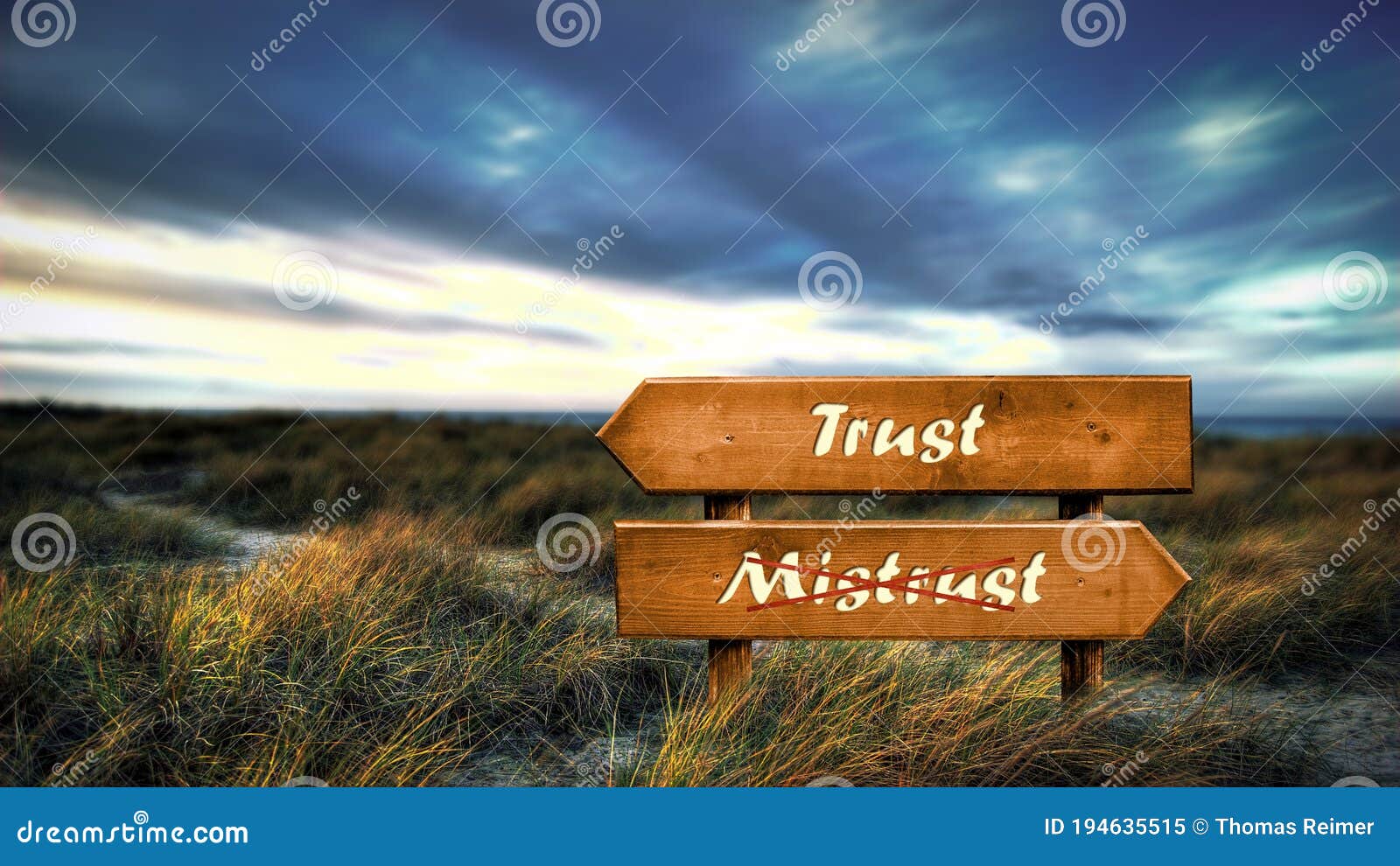 Street Sign To Trust Versus Mistrust Stock Illustration - Illustration ...
