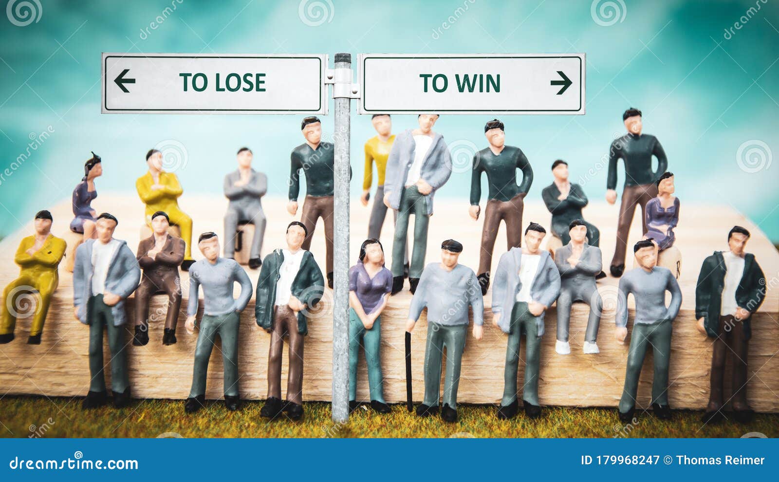 Street Sign TO WIN Versus TO LOSE Stock Image - Image of woman, real ...