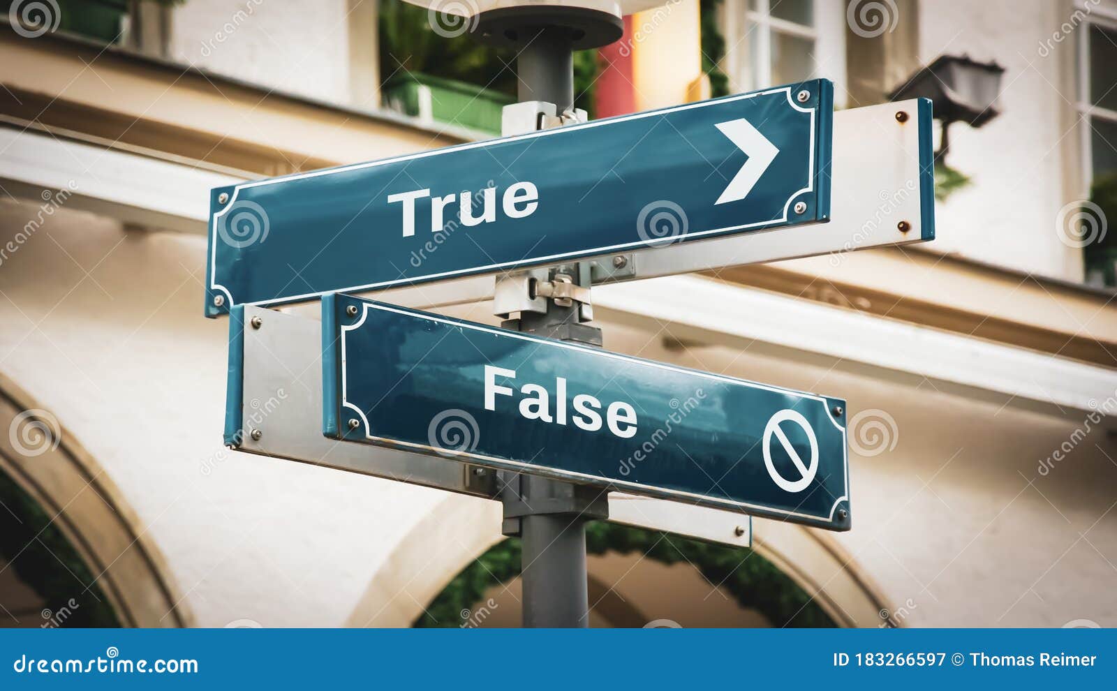 Street Sign True Versus False Stock Image - Image of succeed, success ...